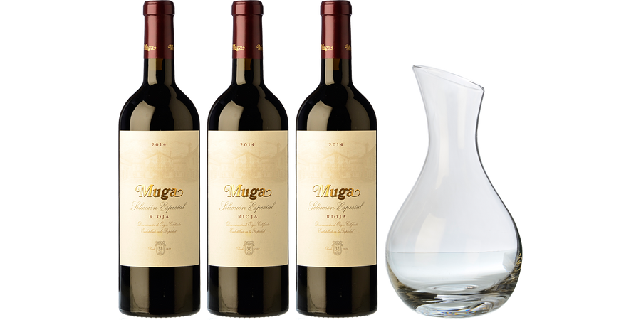 3 Muga Reserva + FREE decanter · Vinissimus