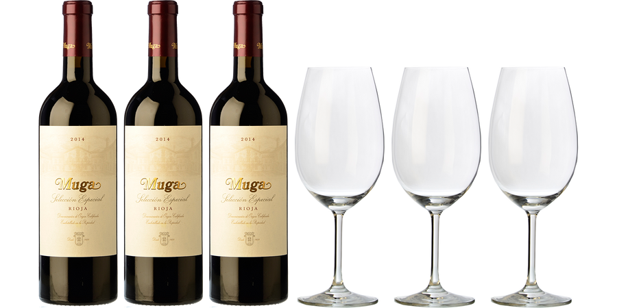 3 Muga Reserva Sel. Especial + 3 copas de REGALO · Vinissimus